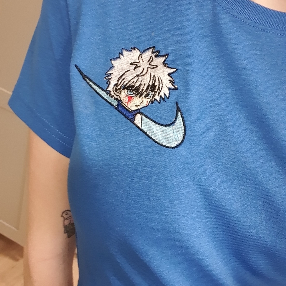 Hunter X Hunter Killua Embroidered Nike Fit Dry Xs T-… - Gem